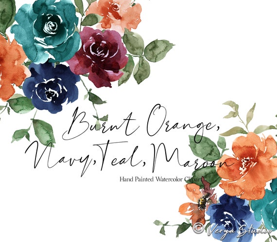 Teal Flower Clip Art