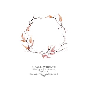 Watercolor Autumn Wreath Clipart Fall Wreath Clip Art Fall Leaves ...