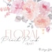 Peach Pink Floral Clipart Watercolor Spring Flowers Clip Art Orange ...