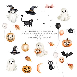 Boo Halloween Clipart Watercolor Ghost Clip Art Elements Spooky ...