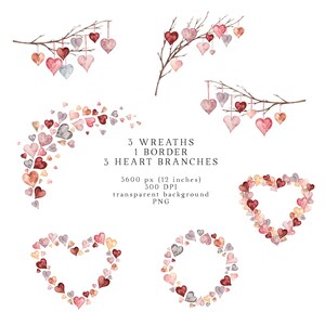 Valentines Day Clipart, Watercolor Valentine PNG, Valentine Heart ...