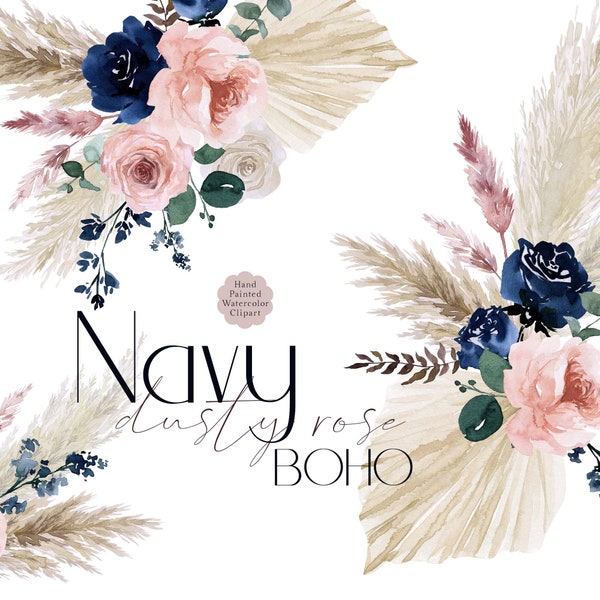 Blush and Navy - Etsy