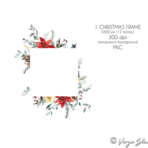 Christmas Frame Clipart Watercolor Xmas Clipart 1 Holiday Frame Border ...