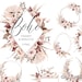 Boho Watercolor Floral Clipart Rose Gold Frame Bohemian Frames Wreaths ...