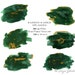 Emerald Green Watercolor Splashes Gold Frames Brushes Clipart Wedding ...