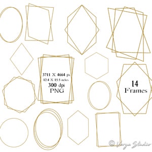 Gold Frames Clipart Polygonal Gold Glitter Frames Clip Art Golden ...