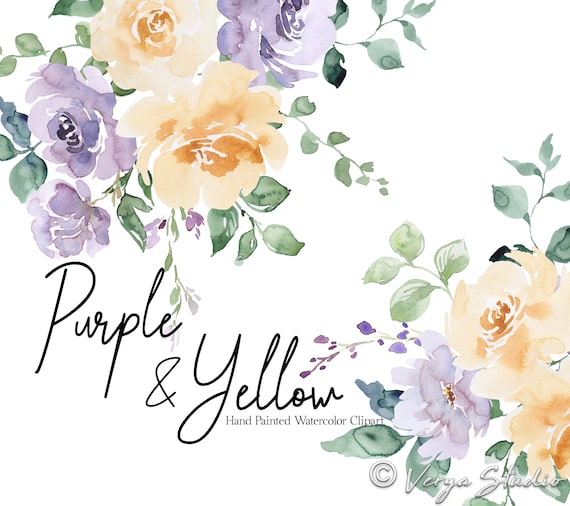 Yellow And Purple Flower Clipart