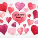 Valentines Hearts Watercolor Clipart PNG Hand Painted Hearts - Etsy