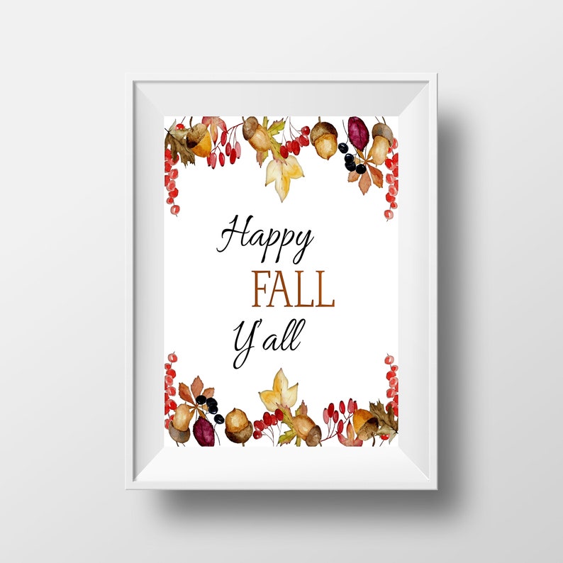 Fall Pumpkins Acorns Leaves & Berries Watercolor Clipart Set, Autumn ...