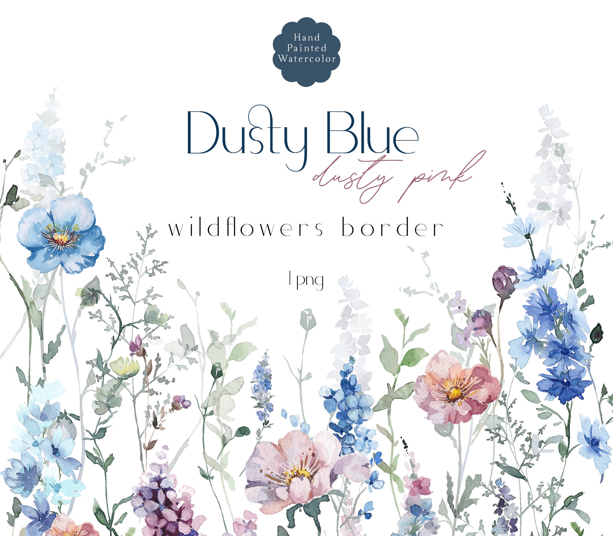 Blue Flower Page Border