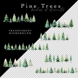Pine Trees Clipart Christmas Trees Clip Art Watercolor Pine Tree ...