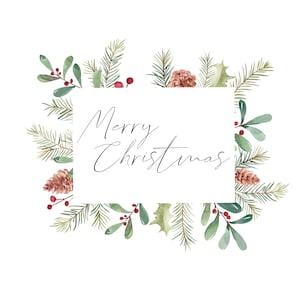 Pine Winter Berries Clipart Watercolor Christmas Clip Art Pine Cones ...