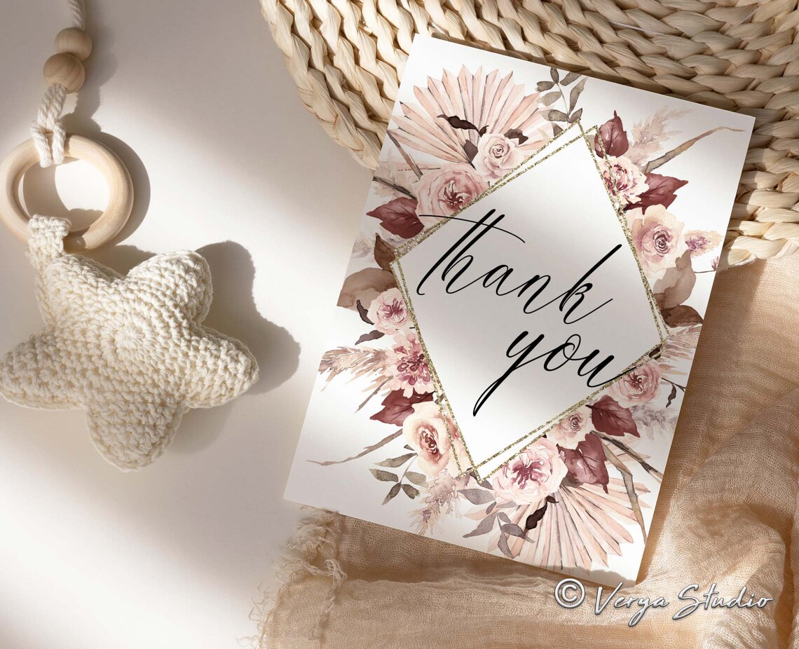 Watercolor Bohemian Floral Clipart Boho Frames Wreaths Gold - Etsy