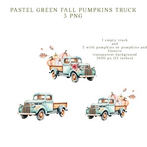 Fall Truck With Pumpkins Clipart Watercolor Autumn Clip Art Set Vintage ...