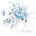 Dusty Blue White Watercolor Floral Clipart Ivory Blue Peonies Flowers ...
