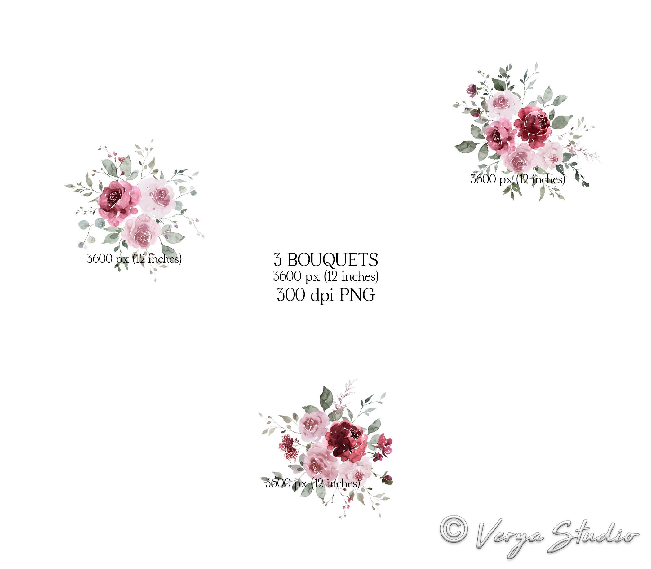 Dusty Rose Burgundy Watercolor Floral Clipart Blush Pink Dark - Etsy Dusty Rose Burgundy Watercolor Floral Clipart Blush Pink Dark - Etsy