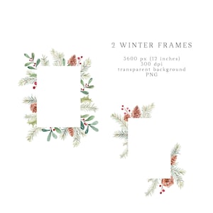 Pine Winter Berries Clipart Watercolor Christmas Clip Art Pine Cones ...