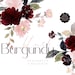 Burgundy Blush Floral Clipart Watercolor Flowers Clip Art Peonies Roses ...