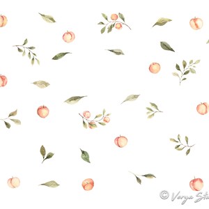 Peach Clipart Watercolor Fruit Clipart Peach Fruit Wreath Clip Art ...