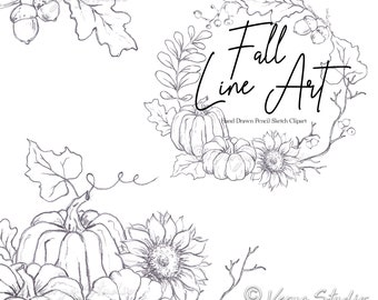 Hand Drawn Line Art | Etsy