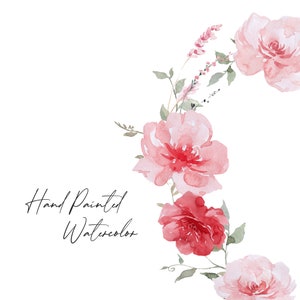 Valentines Wreath Clipart, Watercolor Floral Heart PNG, Pink Flowers ...