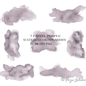 Pastel Watercolor Splashes Clipart Blue Purple Splashes Clip Art ...