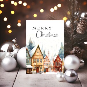 Christmas Clipart Scandinavian Winter City Village Houses Street Clip ...