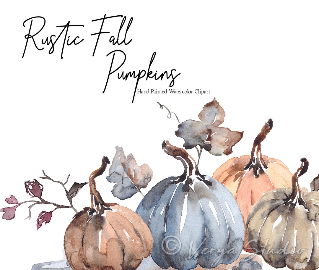 Fall Pumpkins Clipart Watercolor Pumpkin Clip Art Autumn Clipart ...