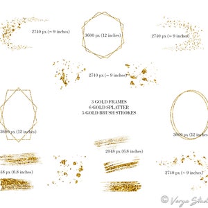 Emerald Navy Gold Watercolor Splashes Clipart Dark Blue Green Washes ...