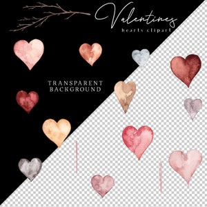 Valentines Day Clipart, Watercolor Valentine PNG, Valentine Heart ...