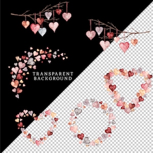 Valentines Day Clipart, Watercolor Valentine PNG, Valentine Heart ...