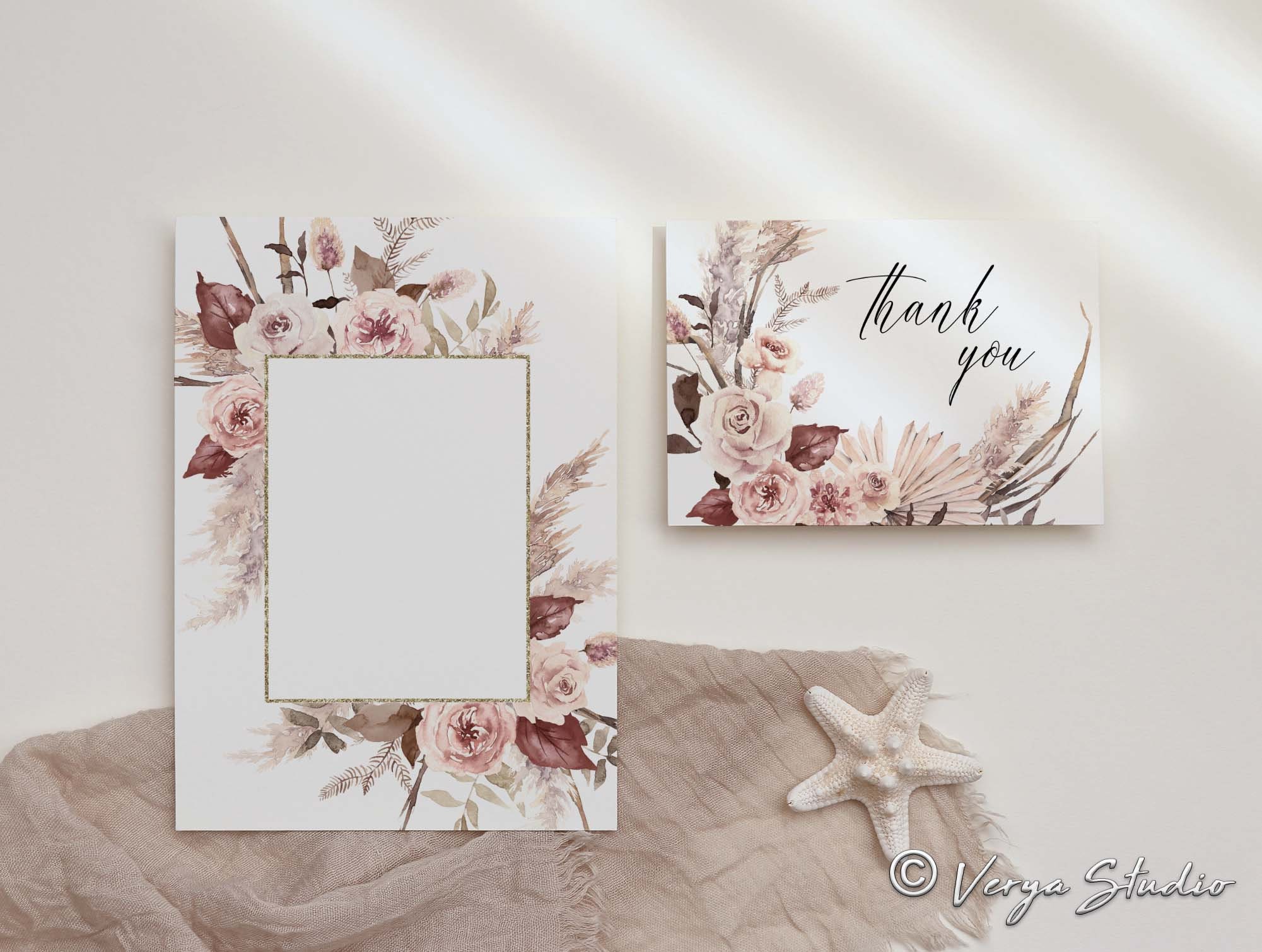 Watercolor Bohemian Floral Clipart Boho Frames Wreaths Gold - Etsy Canada