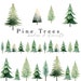 Pine Trees Clipart Christmas Trees Clip Art Watercolor Pine Tree ...