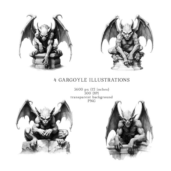 Gargoyle tattoo outline - Bronctattooaus.com