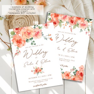 Peachy Floral Clipart Watercolor Peach Orange Flowers Clip Art Coral ...