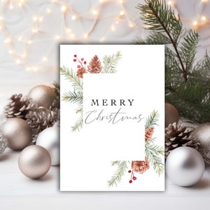 Pine Winter Berries Clipart Watercolor Christmas Clip Art Pine Cones ...