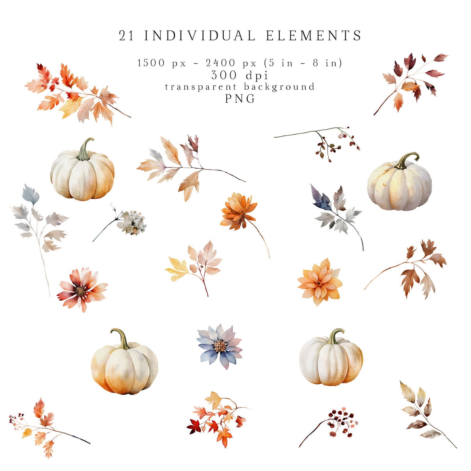 Autumn Clipart Watercolor Fall Leaves Floral Clip Art Wreath ...