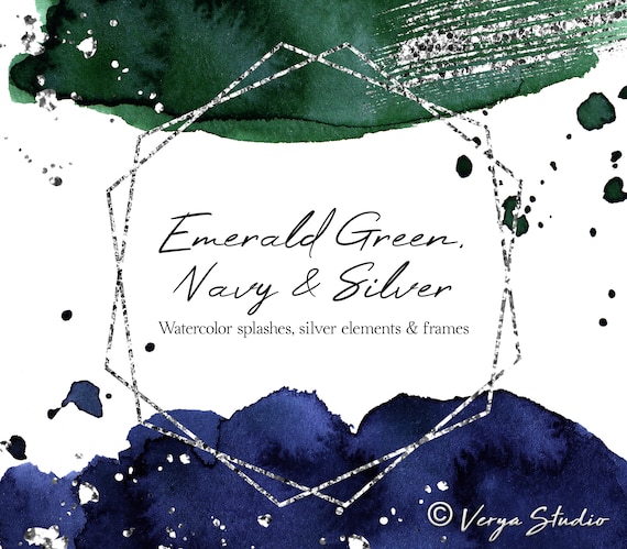 Emerald Navy Wedding Clip Art Bridesmaid Clipart, Emerald Green
