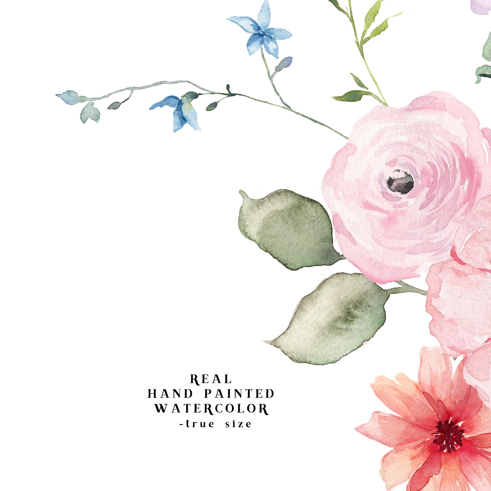 Mélodie Floral Clipart, Watercolor Clipart, Watercolor Flower PNG ...