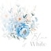 Dusty Blue White Watercolor Floral Clipart Ivory Blue Peonies Flowers ...