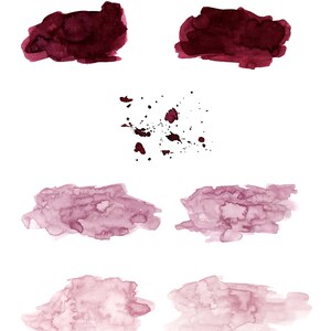 Burgundy Dusty Rose Gold Watercolor Splashes Clipart Geometric Rose ...