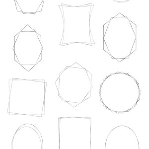 Silver Frame Clipart | Geometric Silver Frames, DIY Wedding Invitations ...