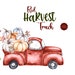 Fall Truck With Pumpkins Clipart, Hand Painted Watercolor Fall Clip Art ...