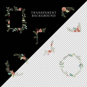 Pine Winter Berries Clipart Watercolor Christmas Clip Art Pine Cones ...