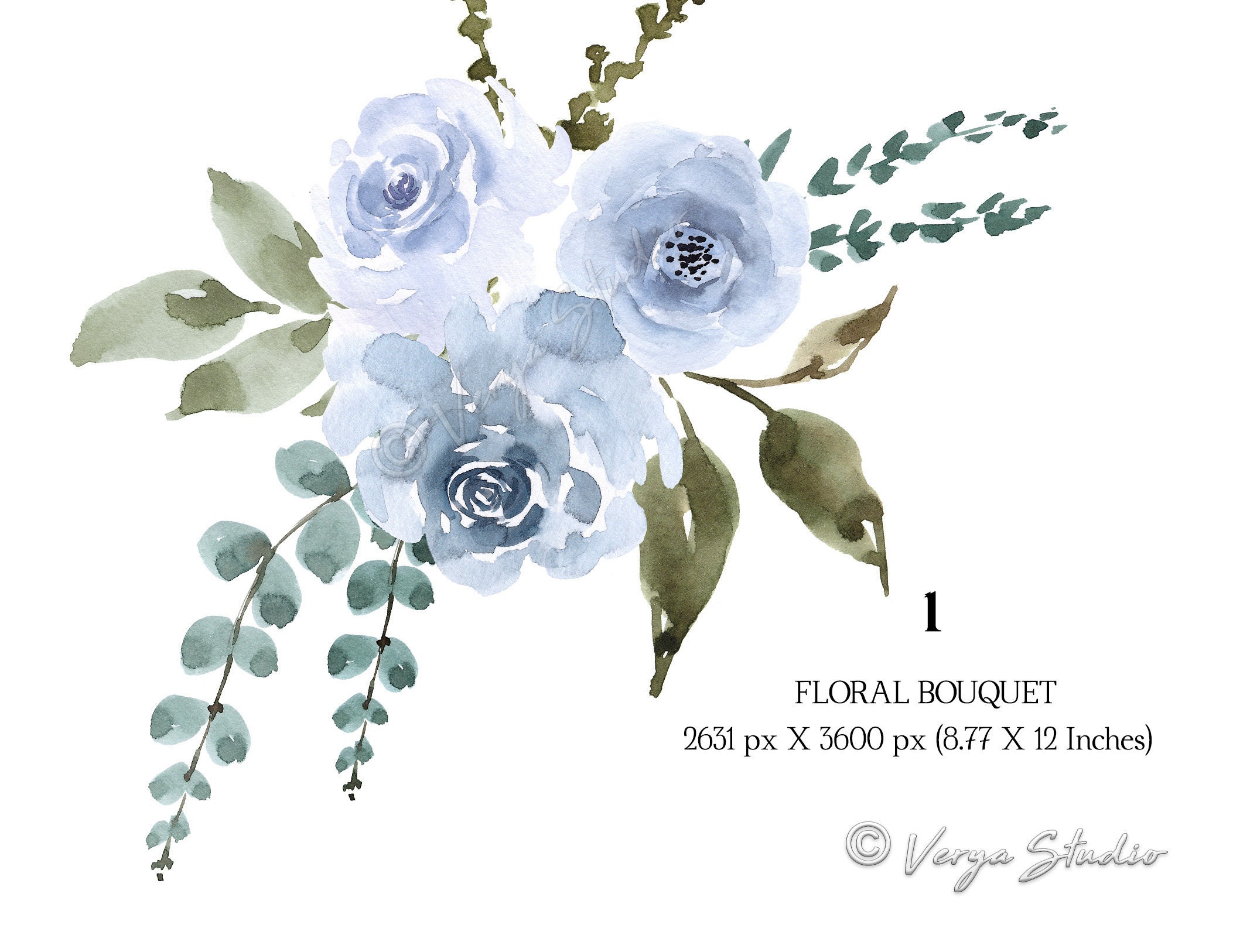 Baby Blue Watercolor Flowers Clipart Soft Pastel Light Blue - Etsy