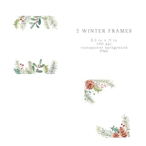 Pine Winter Berries Clipart Watercolor Christmas Clip Art Pine Cones ...
