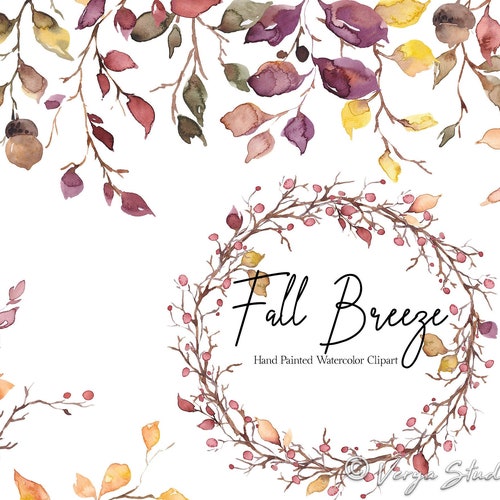 Autumn Watercolor Clipart Fall Clip Art Fall Leaves Clipart - Etsy