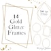 Gold Frames Clipart Polygonal Gold Glitter Frames Clip Art Golden ...