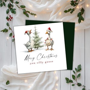 Goosemas Silly Goose Christmas Clipart, Watercolor Goose PNG, Funny ...