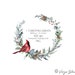 Red Cardinal Christmas Wreath Clipart Watercolor Greenery Xmas Wreath ...